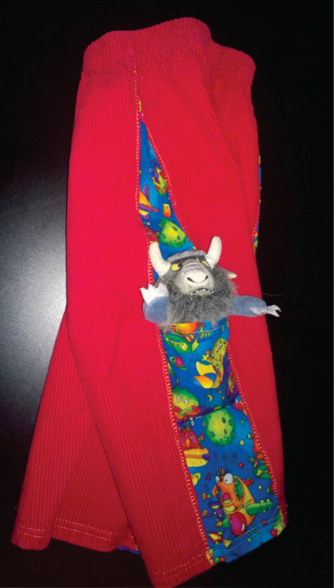 Red Alien recycled Pants with side panels size 2 | Etsy