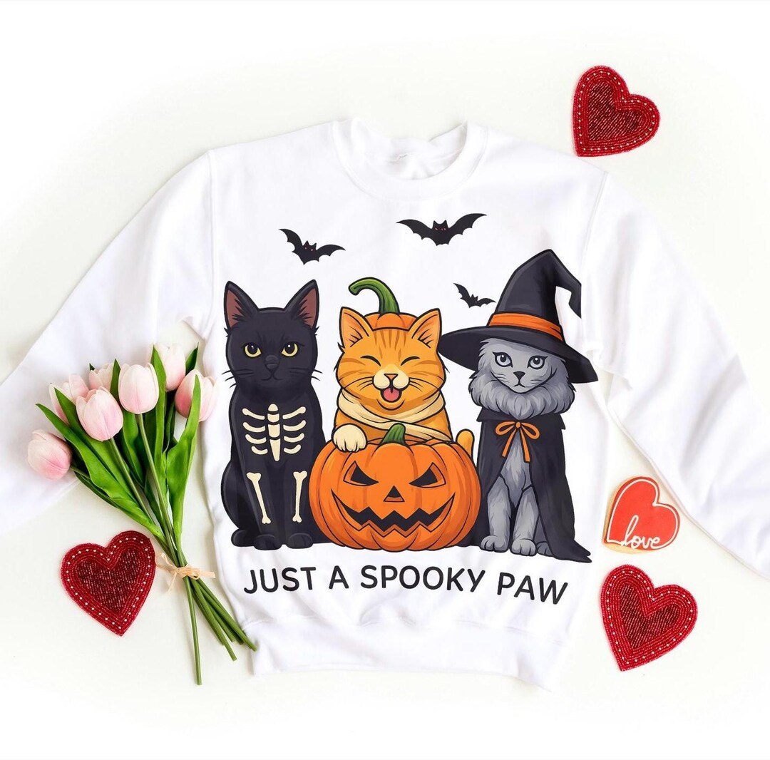 Halloween Cats Clipart PNG | Cute Spooky Cat Digital Download | Witch ...