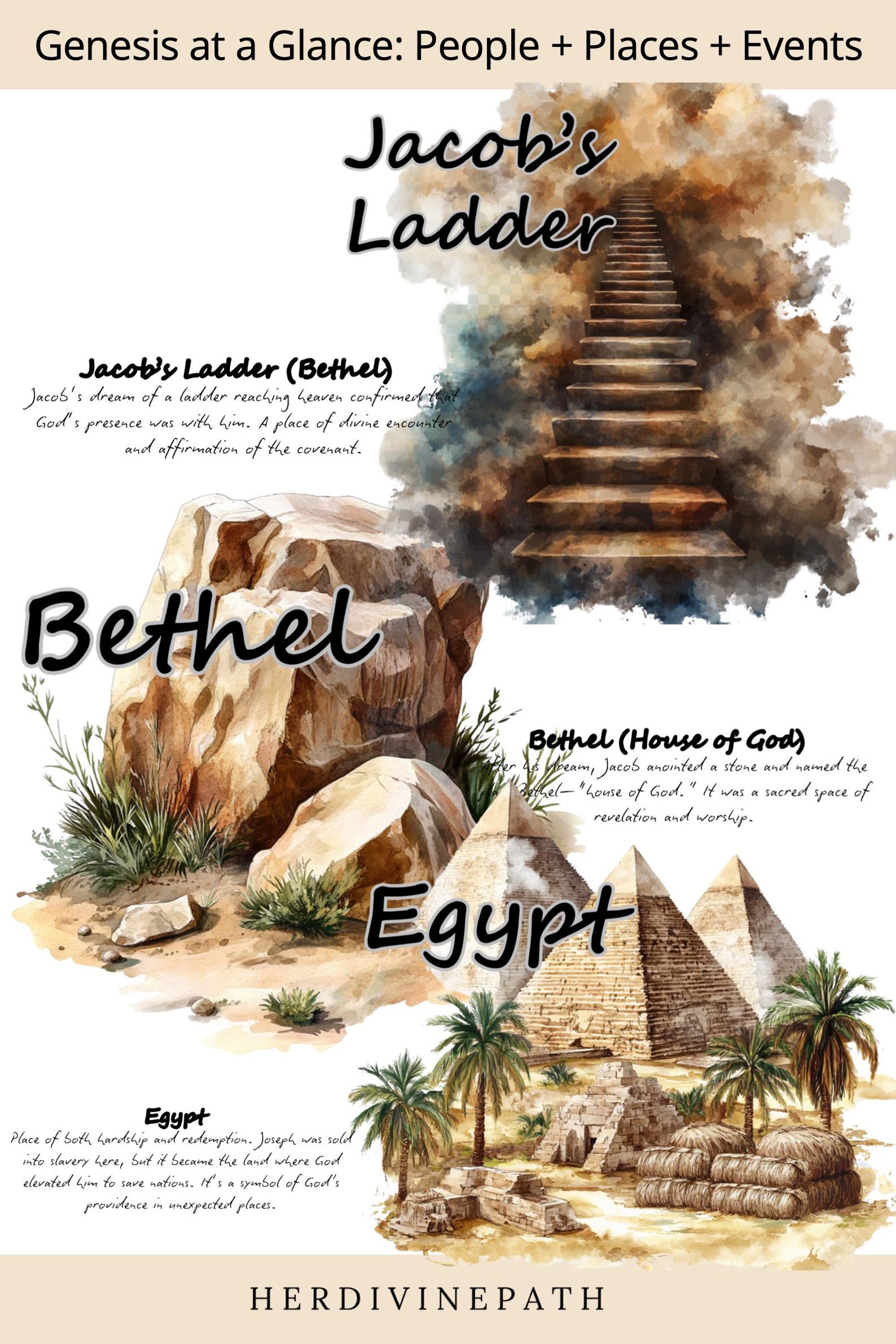 Genesis Bible Characters and Landmarks Digital Stickers/ Transparent ...
