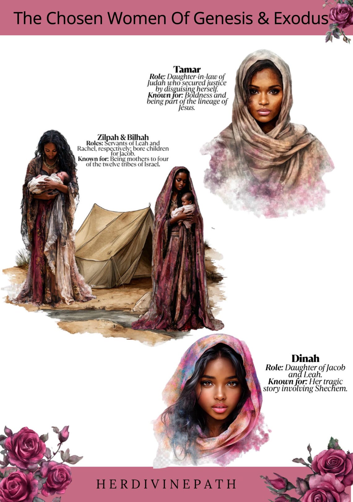 The Chosen Women of Genesis and Exodus | Bible Women Sticker Collection ...