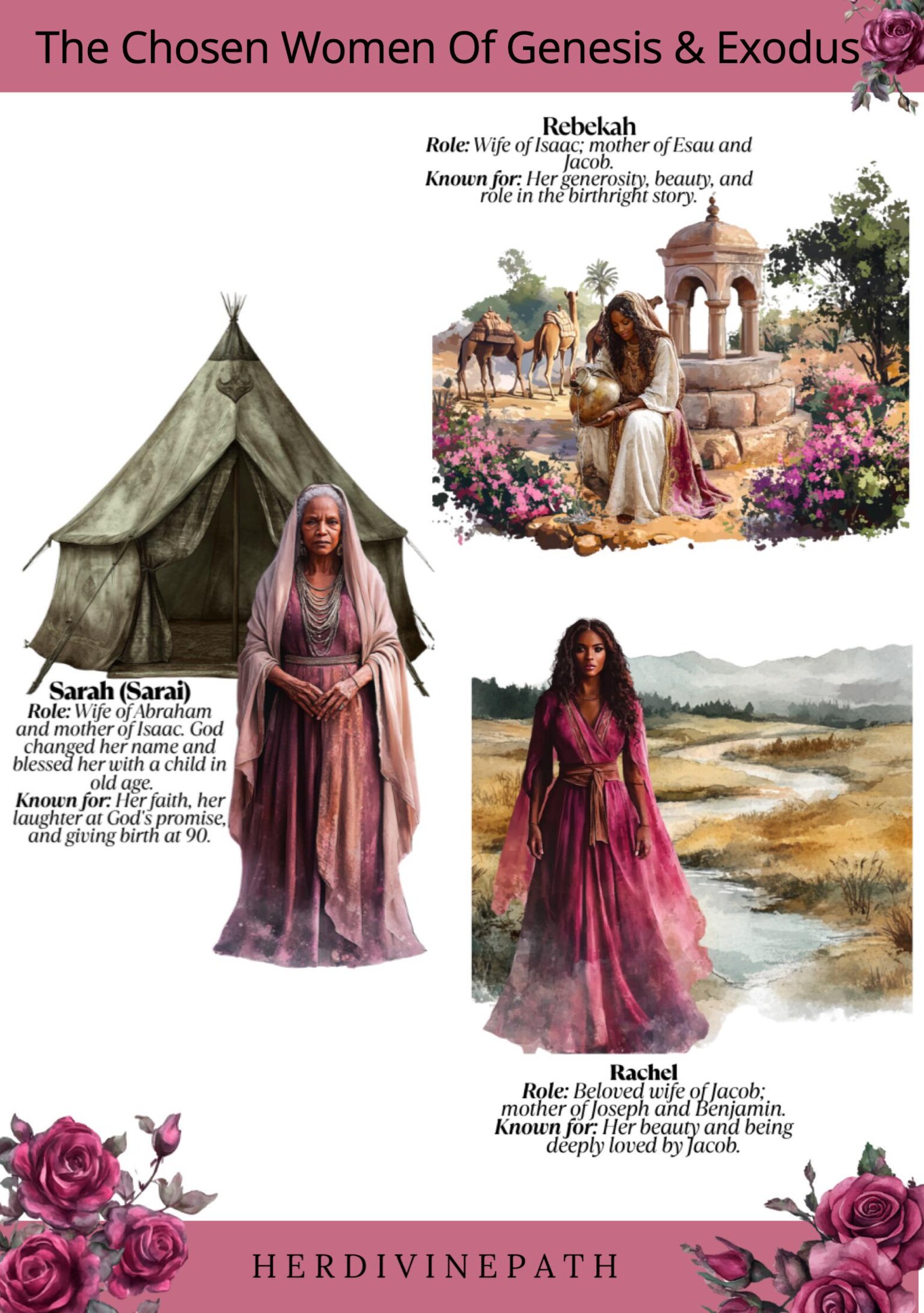 The Chosen Women of Genesis and Exodus | Bible Women Sticker Collection ...