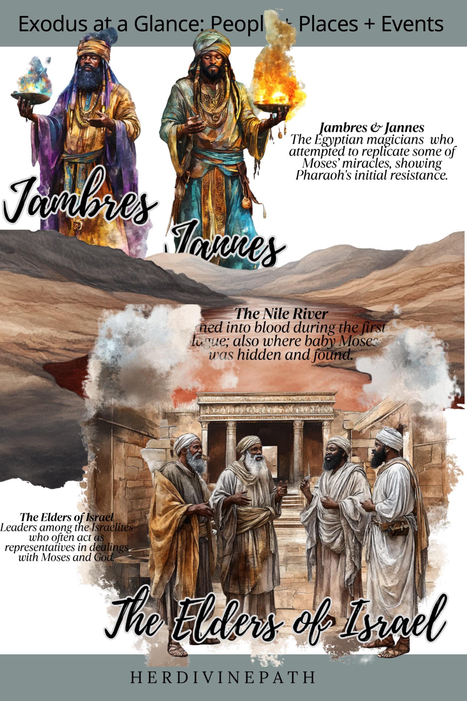 Exodus Bible Characters and Landmarks Digital Stickers/transparent Pngs ...