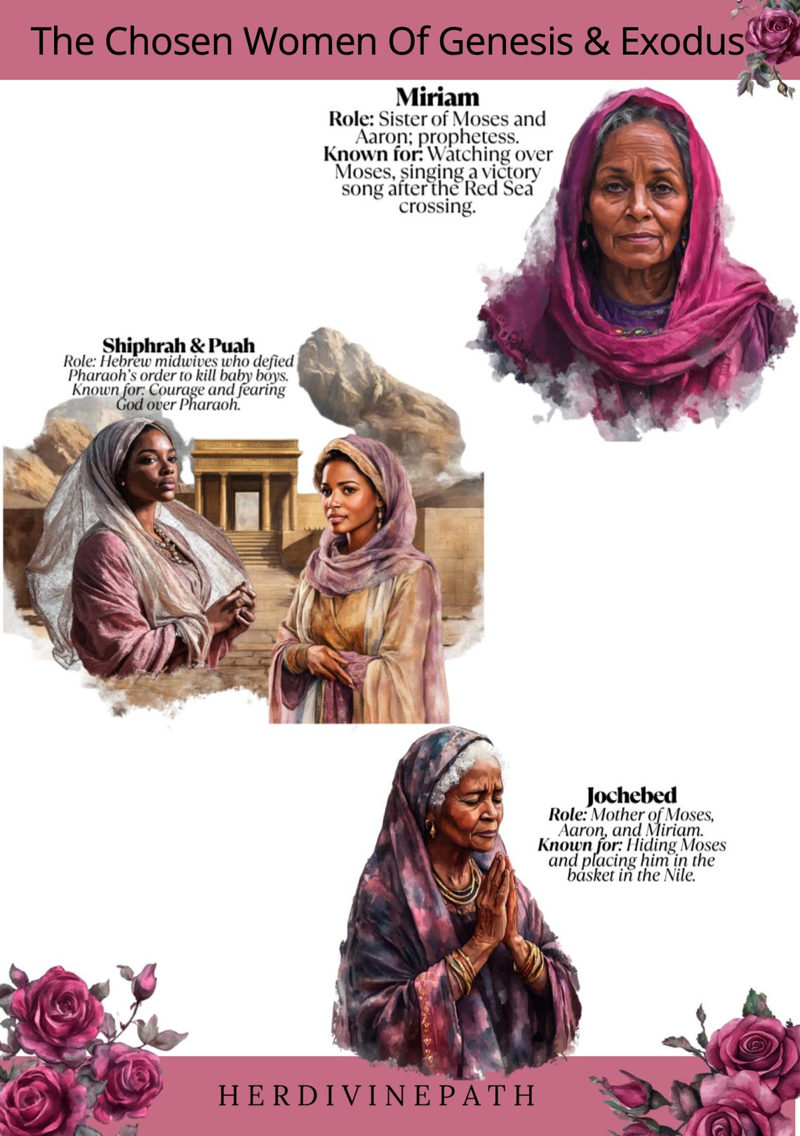 The Chosen Women of Genesis and Exodus | Bible Women Sticker Collection ...
