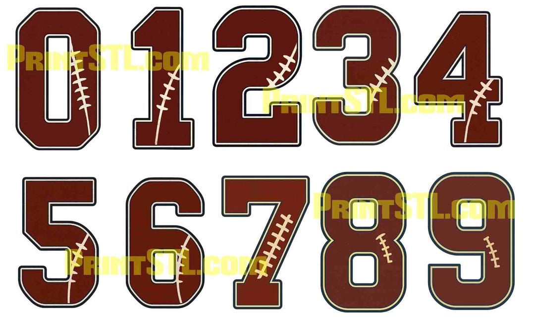 Football Jersey Numbers Clipart – Maroon Lace Stitch (digital Download ...