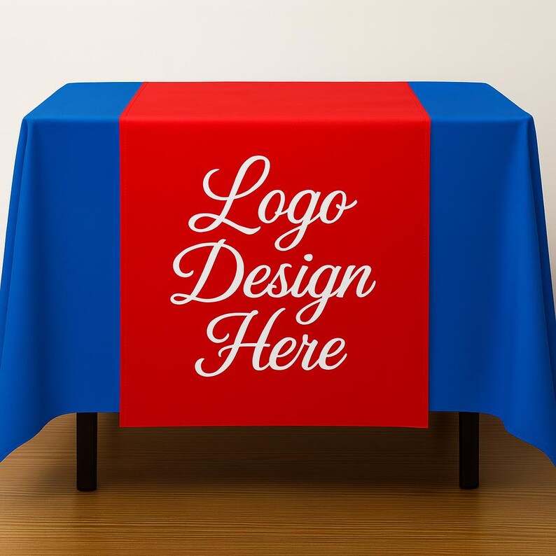 Custom Vinyl Table Runner | Logo Print, Business Display - Etsy