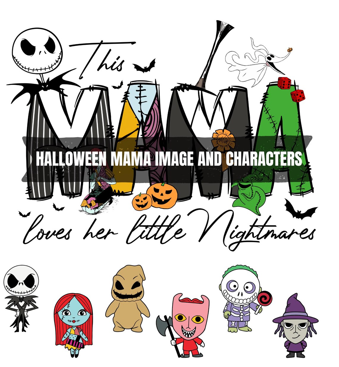 Customizable This Mama Loves Her Nightmares Png - Etsy
