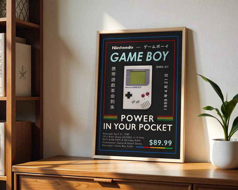Retro Game Boy Poster: 80s-90s Gamer Room Wall Art - Etsy