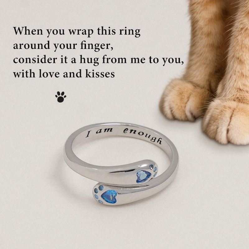 Cat Pink Paw Ring - Etsy
