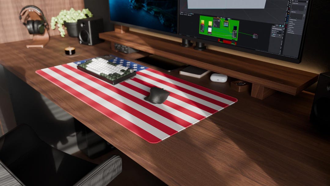 Patriot USA Flag Desk Mat – Large Gaming Mouse Pad 36"x18", Non-slip ...