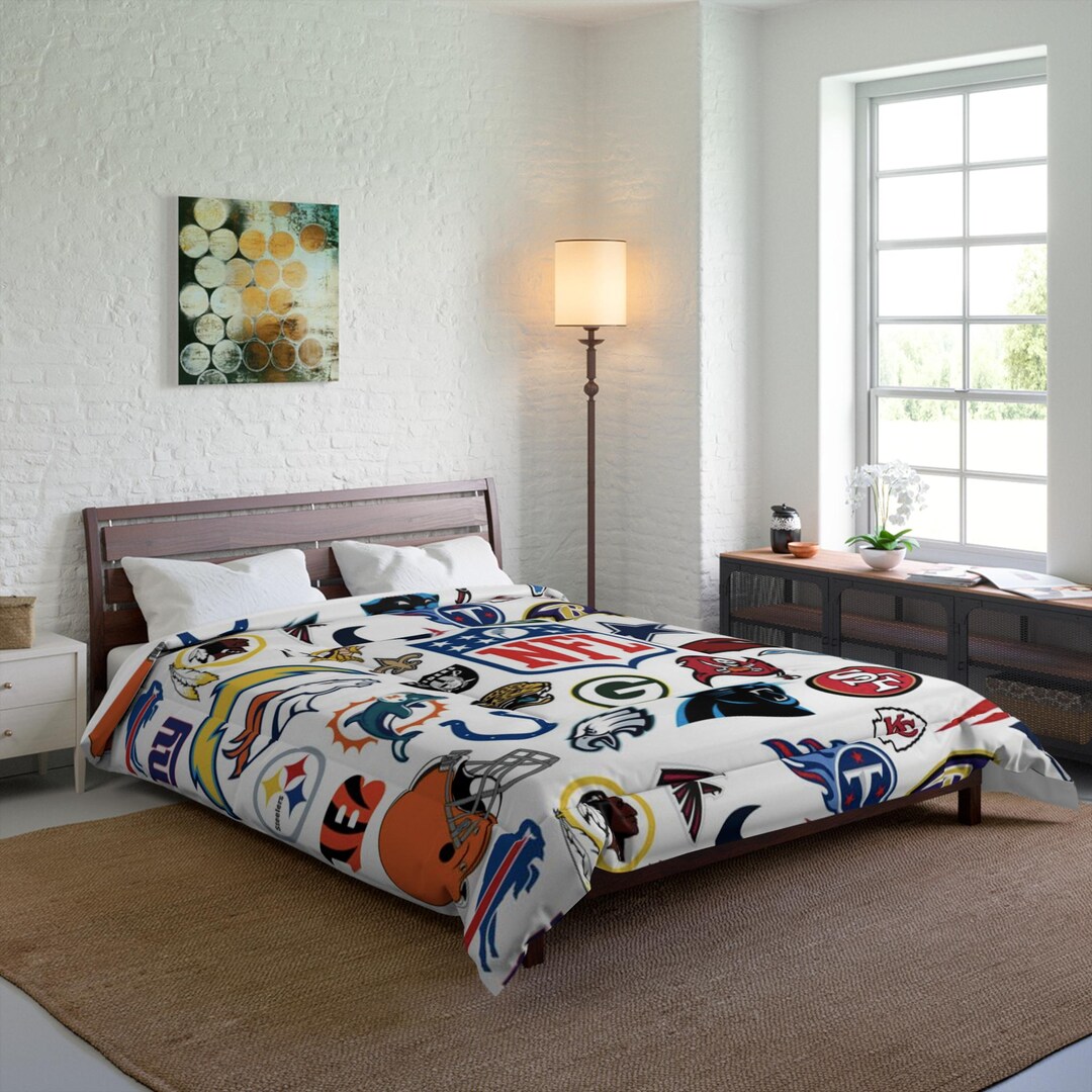 NFL Logo Team Comforter, Perfect for Football Fans, Sports Decor, Cozy ...