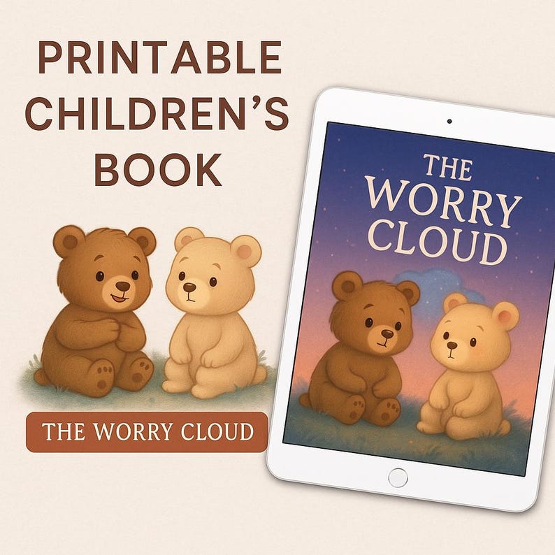The Worry Cloud Printable Kids Book | Anxiety Story for Children ...