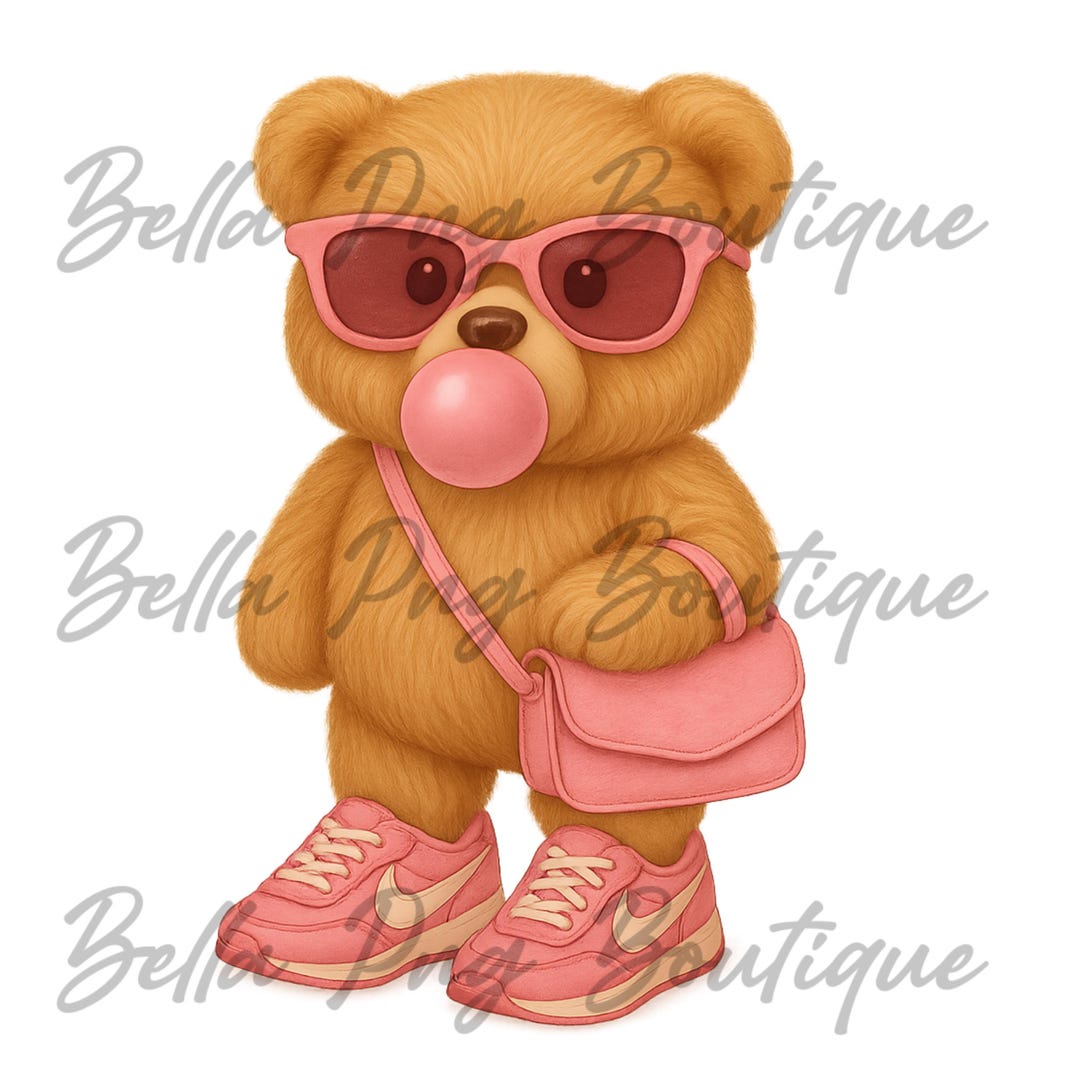 Bubble Gum Bear PNG | Cute Aesthetic Teddy Clipart | Coquette Style ...