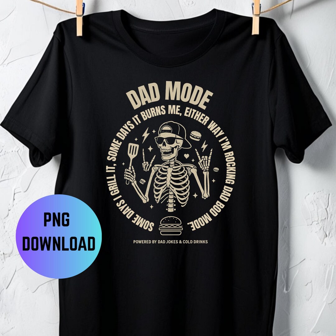Funny Dad Bod BBQ PNG – Skeleton Grilling Digital Download, Rockin’ the ...
