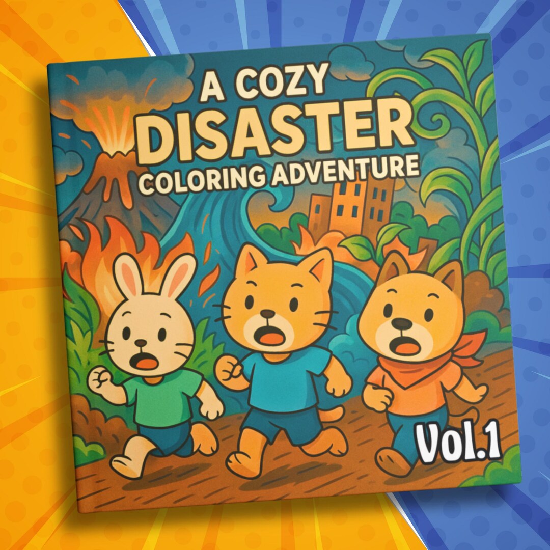 Cozy Disaster Coloring Book: Animal Adventure Pages (PDF, PNG, JPG ...