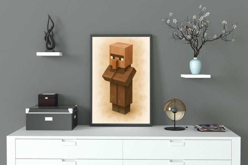 Minecraft Wall Art Cartoon Poster Set, Nursery Decor, 6-piece Printable ...