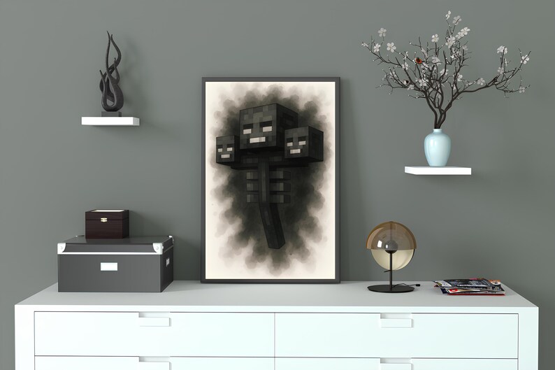 Minecraft Nether Mobs Printable Designs, Poster Set, 6-piece Cartoon ...