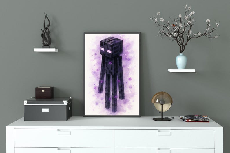 Minecraft Wall Art Cartoon Poster Set, Nursery Decor, 6-piece Printable ...