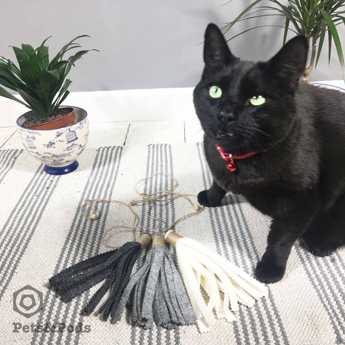 Cat Exercise Toy Cat Teaser Toy Interactive Cat Toy Eco | Etsy