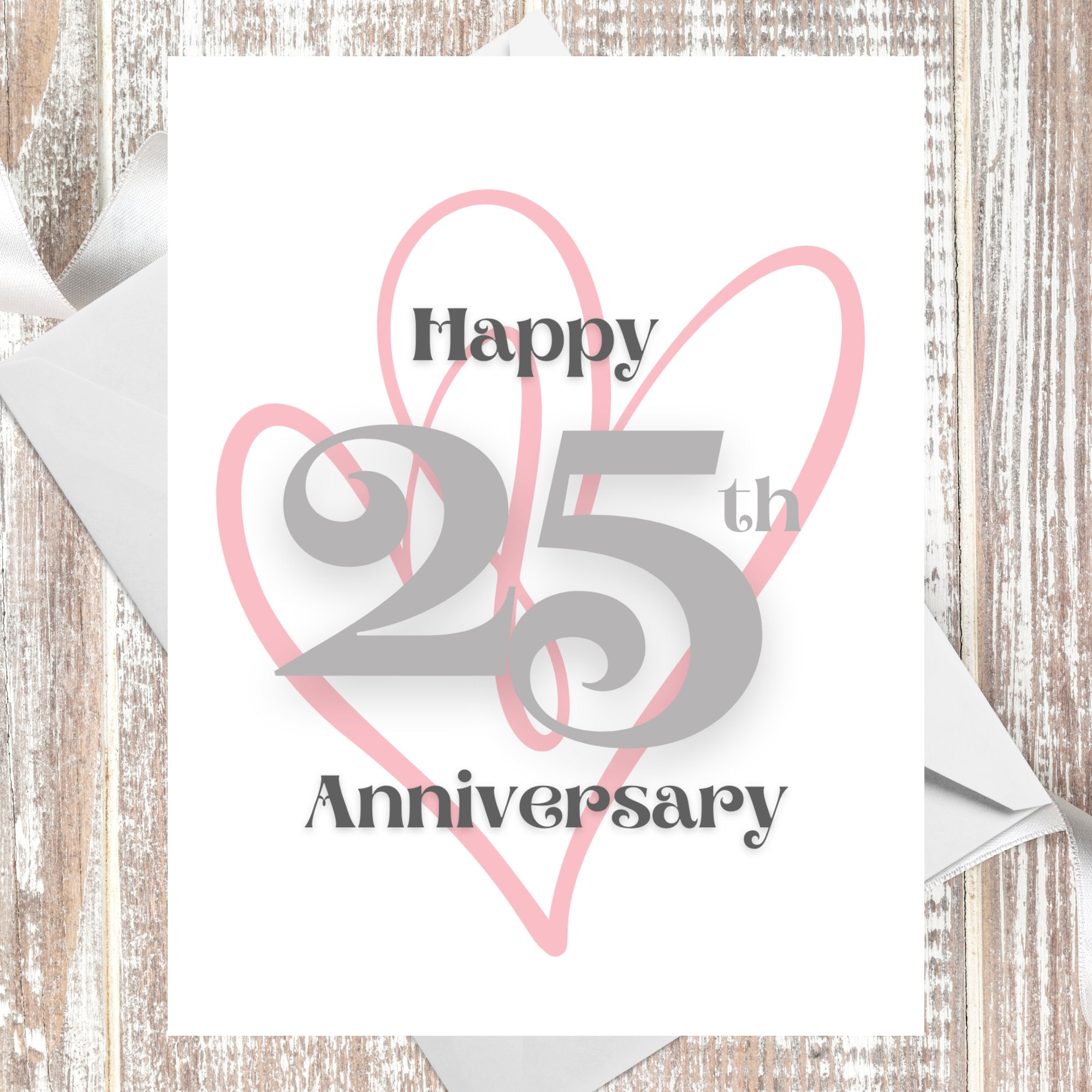 Happy 25th Anniversary Greeting Card | Etsy