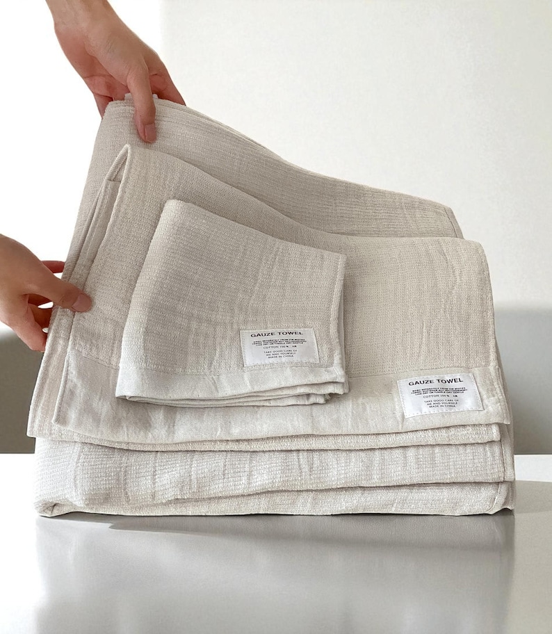 Wrinkled Gauze Towel Set: Soft, Breathable & Quick Dry - Etsy
