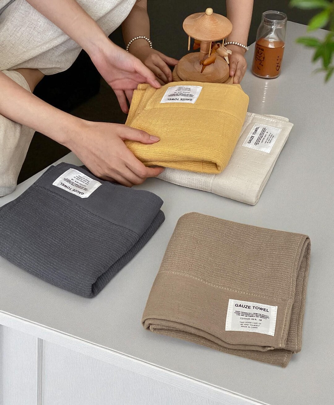 Wrinkled Gauze Towel Set: Soft, Breathable & Quick Dry - Etsy