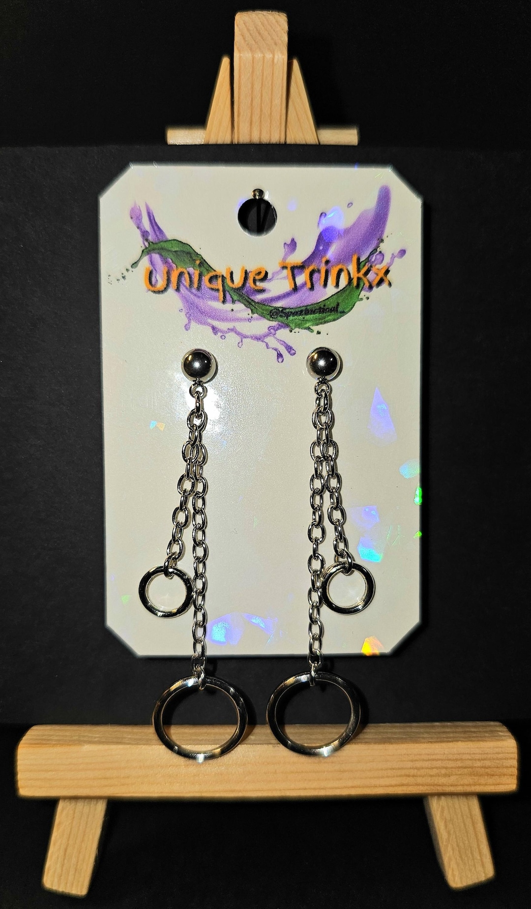 Silver Chain Drop Earrings - Etsy