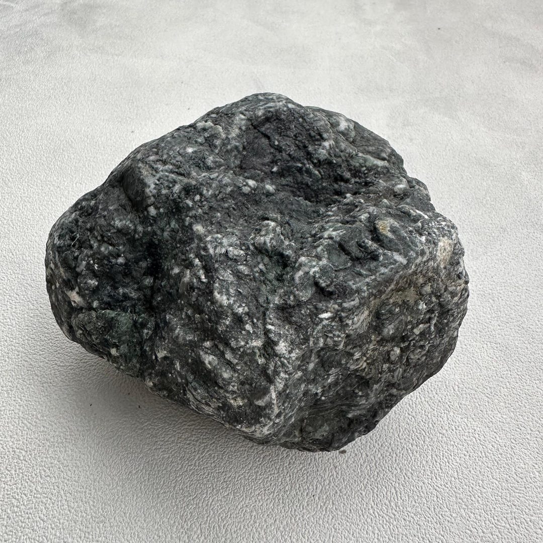 Natural Raw Stone Specimen | Rough Green & Black Rock for Crystal ...