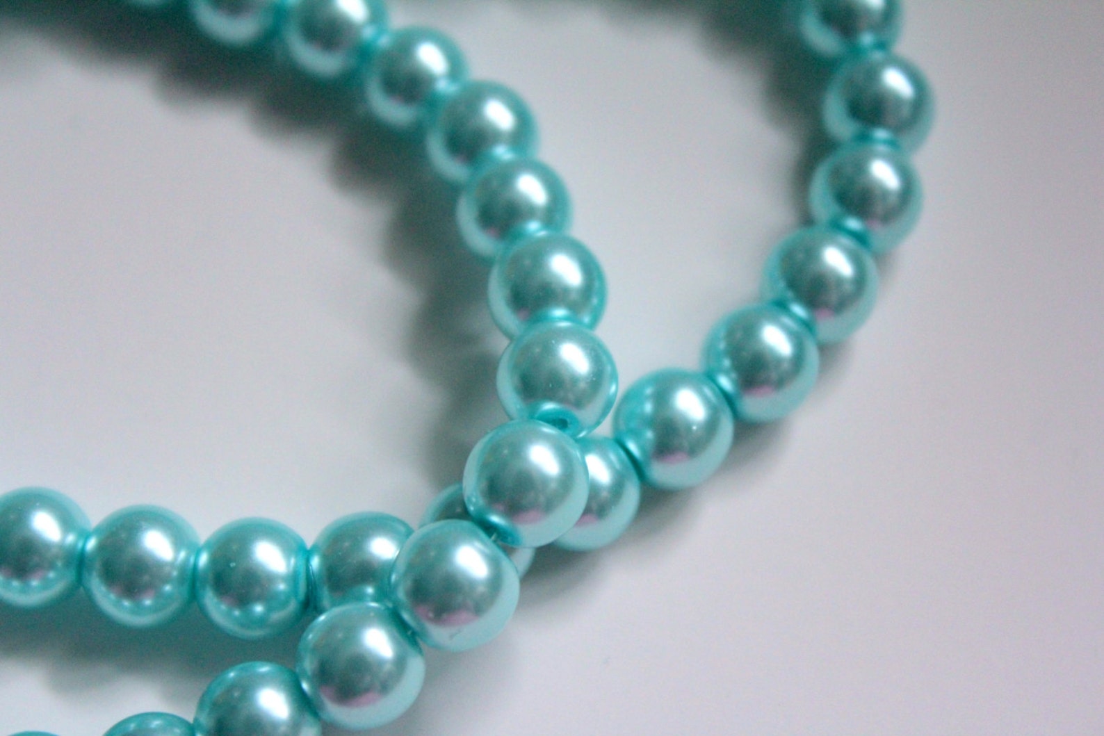 8mm perlas de vidrio azul claro, perlas azules, algo azul, cuentas ...