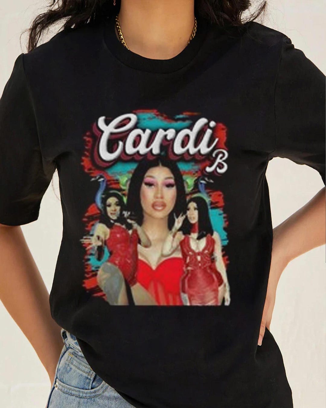 Cardi B Retro Shirt, Cardi B Vintage Print T-shirt, Cardi B Unisex ...