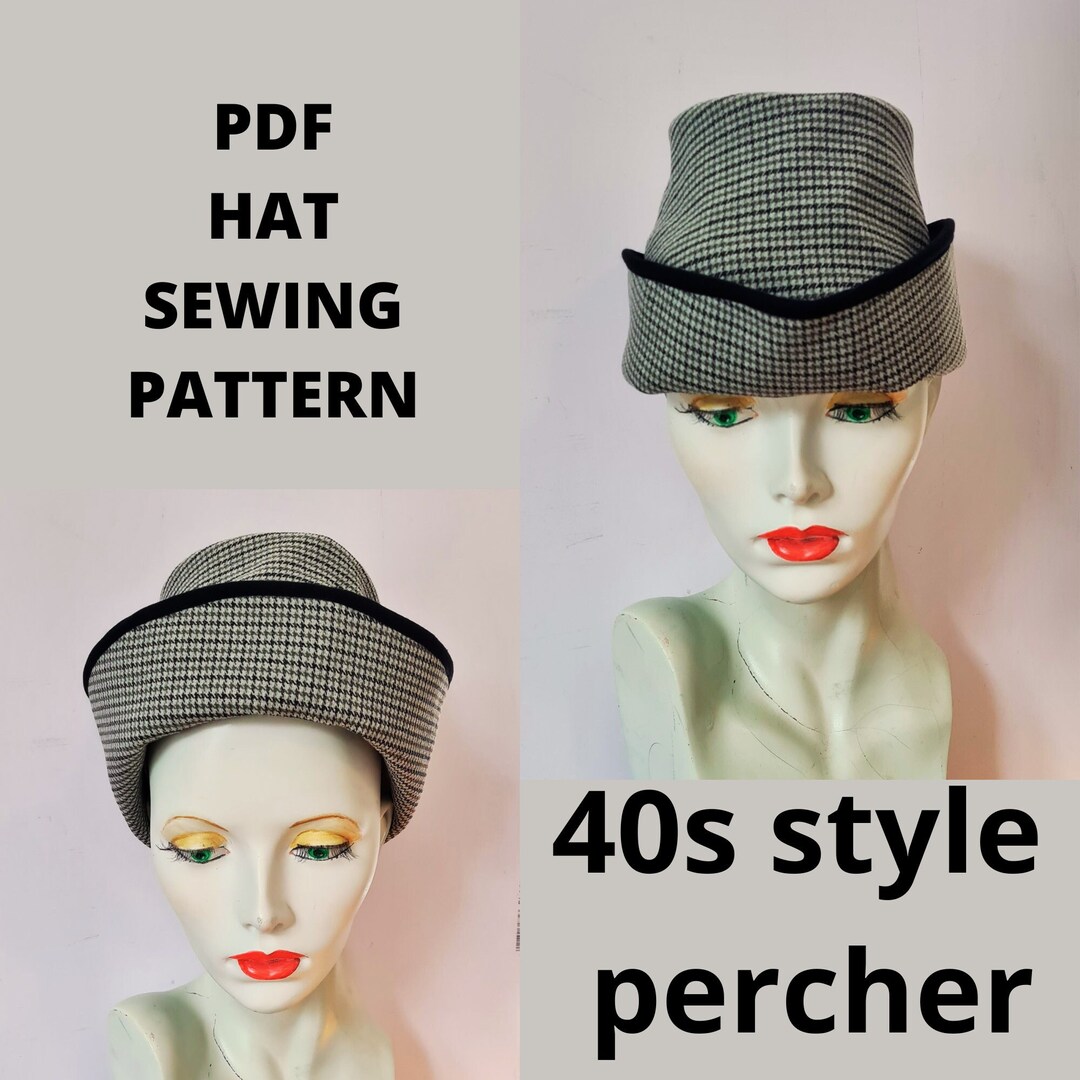 Percher Trilby Style Hat Pattern, 40s Styling ,downloadable PDF, Easy ...