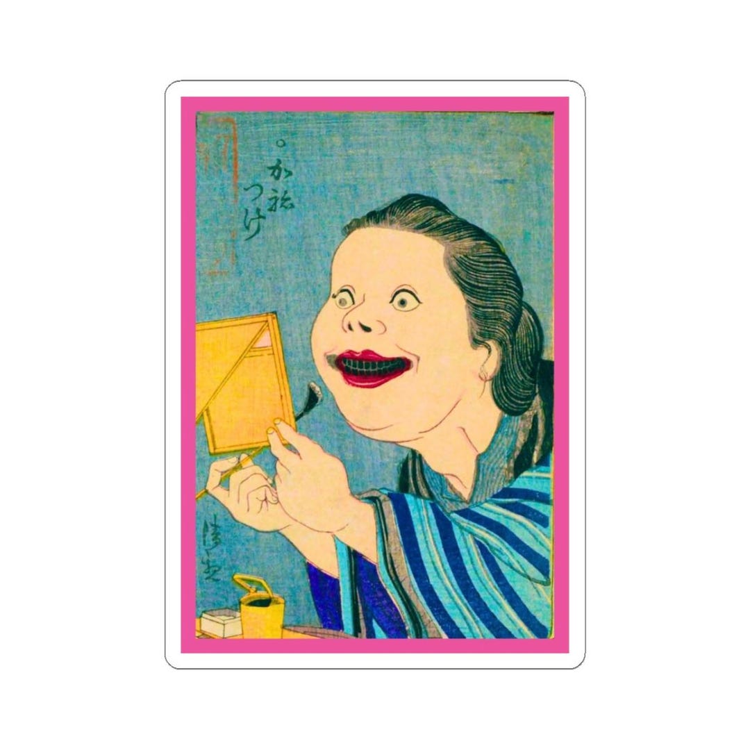 A Hundred Faces Sticker (A Woman Applying Ohaguro (black Tooth Dye)) by ...