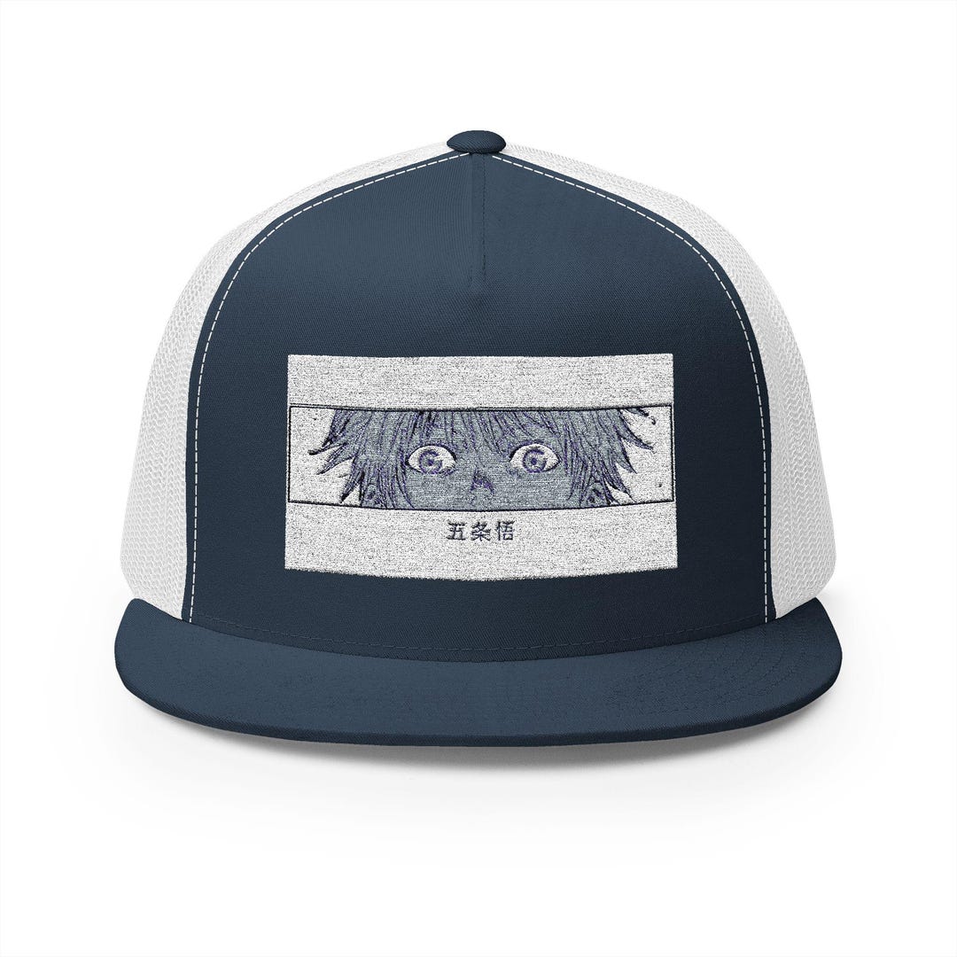 Gojo's Eyes Embroidered Trucker Cap: Jujutsu Kaisen Anime Hat - Etsy