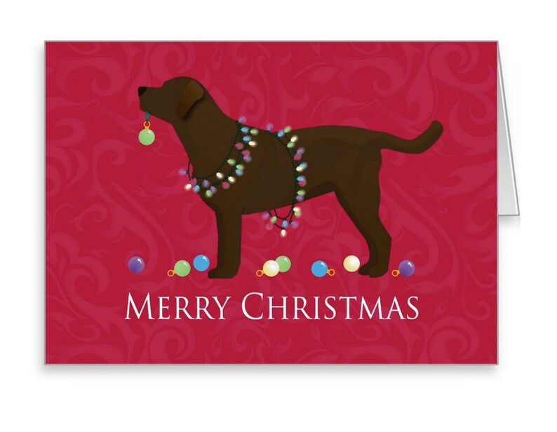 Chocolate Lab Christmas Card from the Breed Collection | Etsy