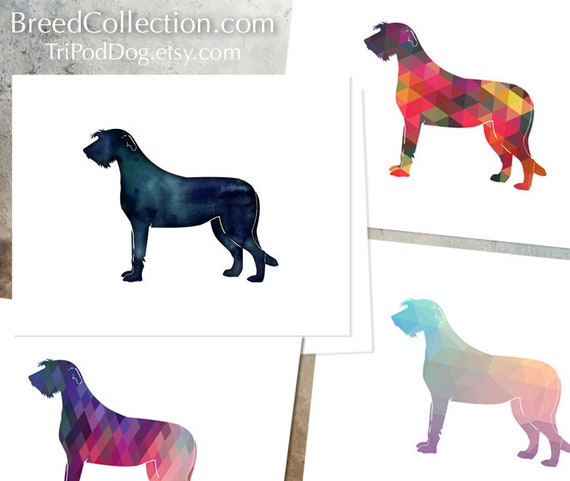 Wolfhound Silhouette Note Card Collection Digital Download | Etsy