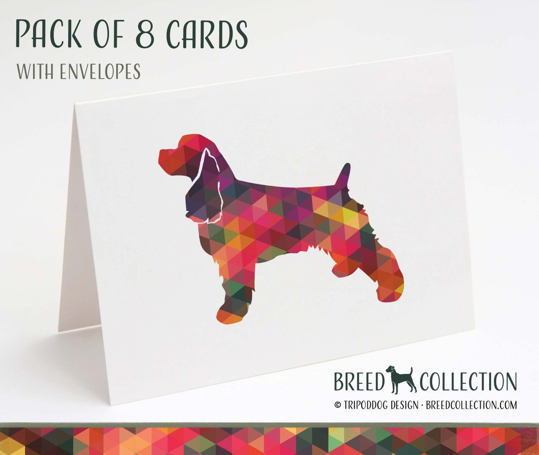 Cocker Spaniel Pack of 8 Note Cards With Envelopes Geo Multi - Etsy