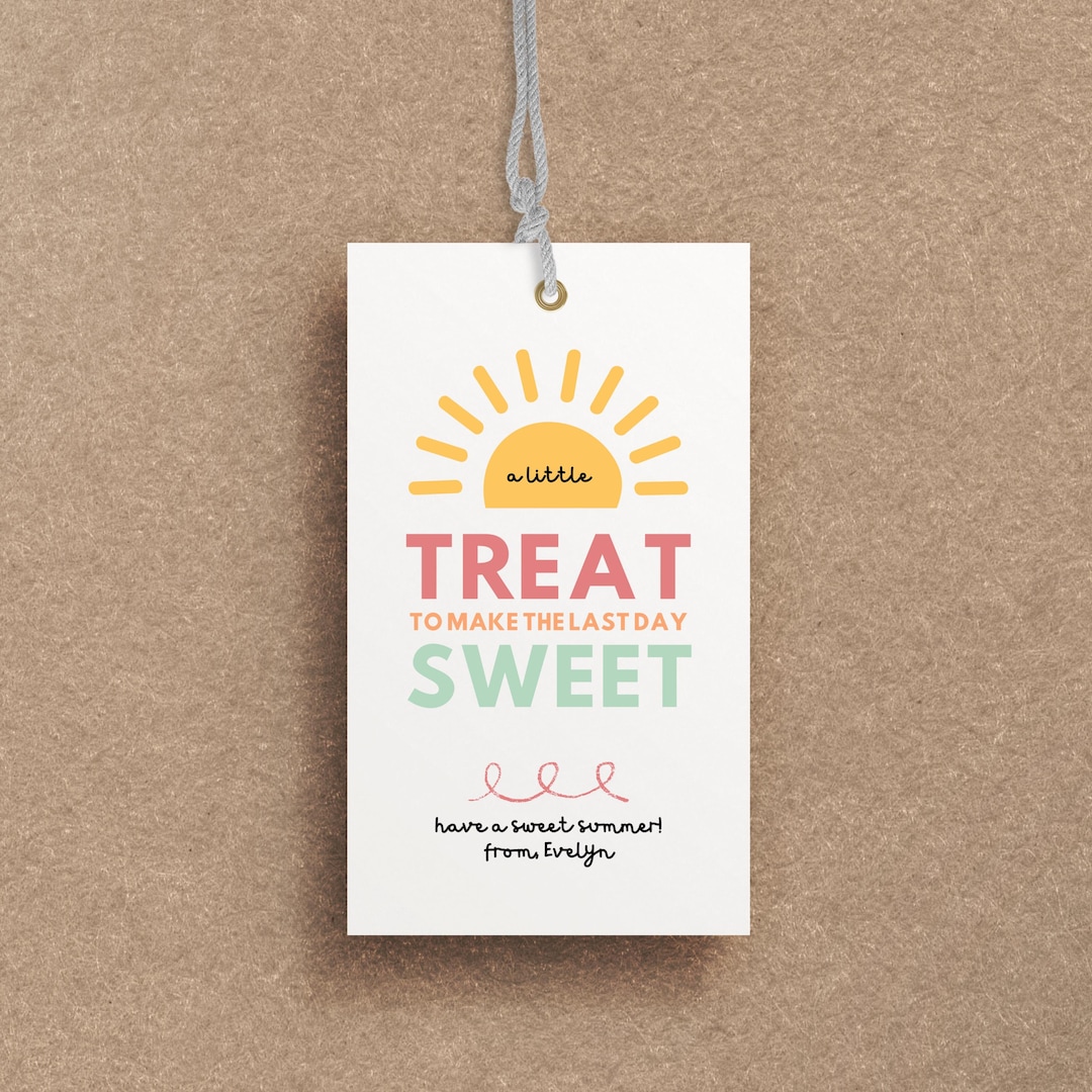Last Day of School Gift Tag, Summer Teacher Gift Tag, End of School ...