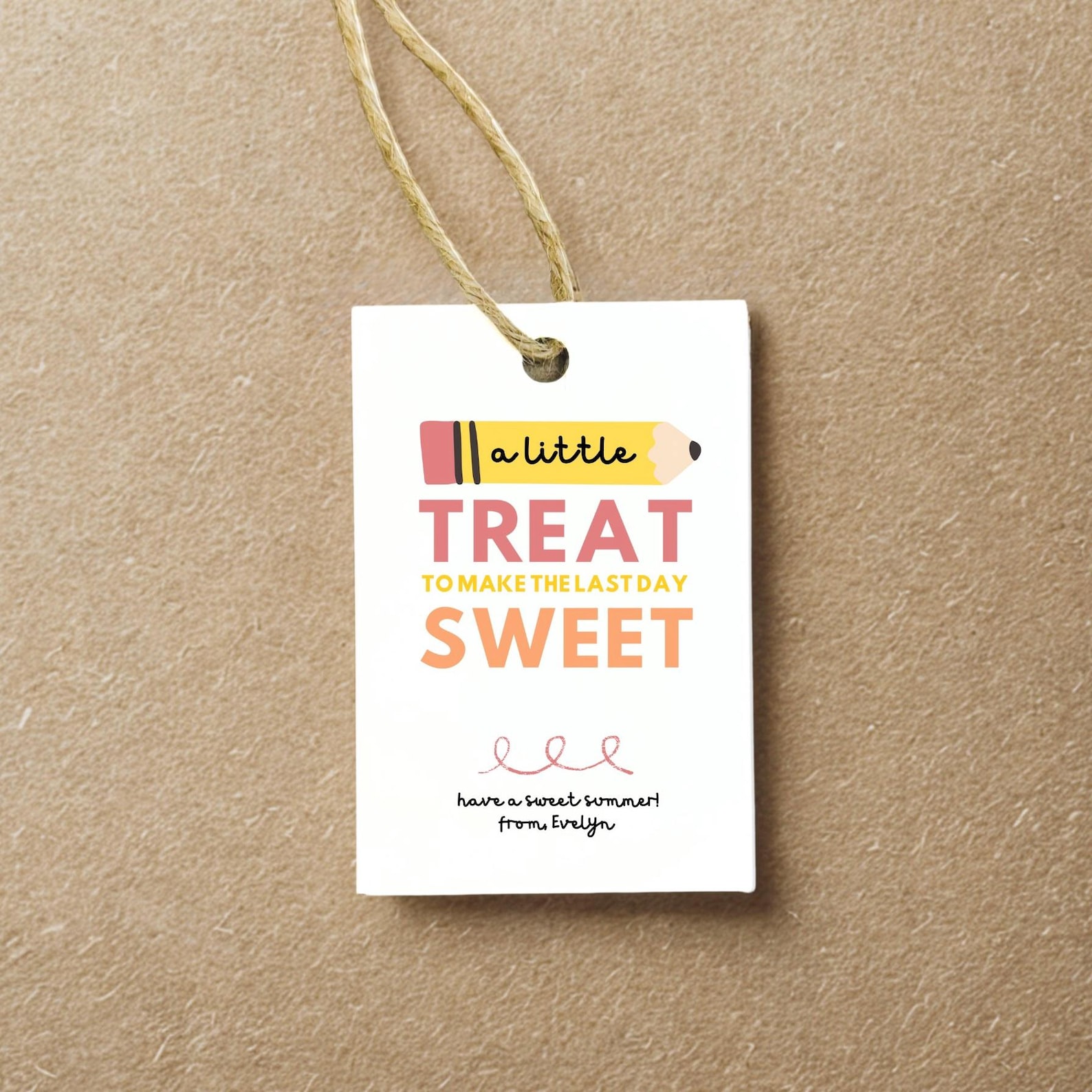 Last Day of School Gift Tag, End of School Year Tag, Teacher ...