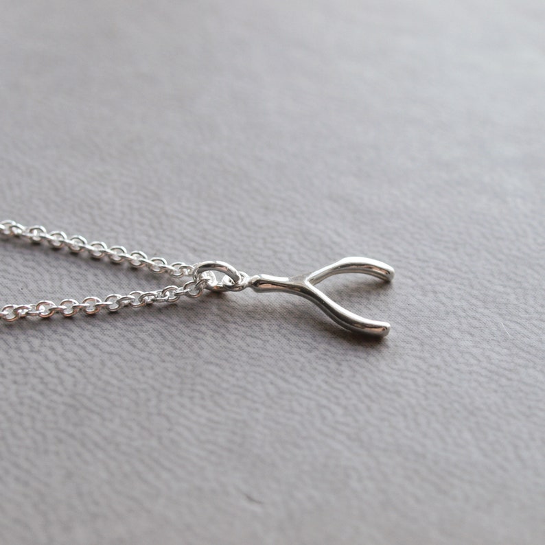 Sterling Silver Wishbone Necklace. Small Wishbone Charm Necklace ...