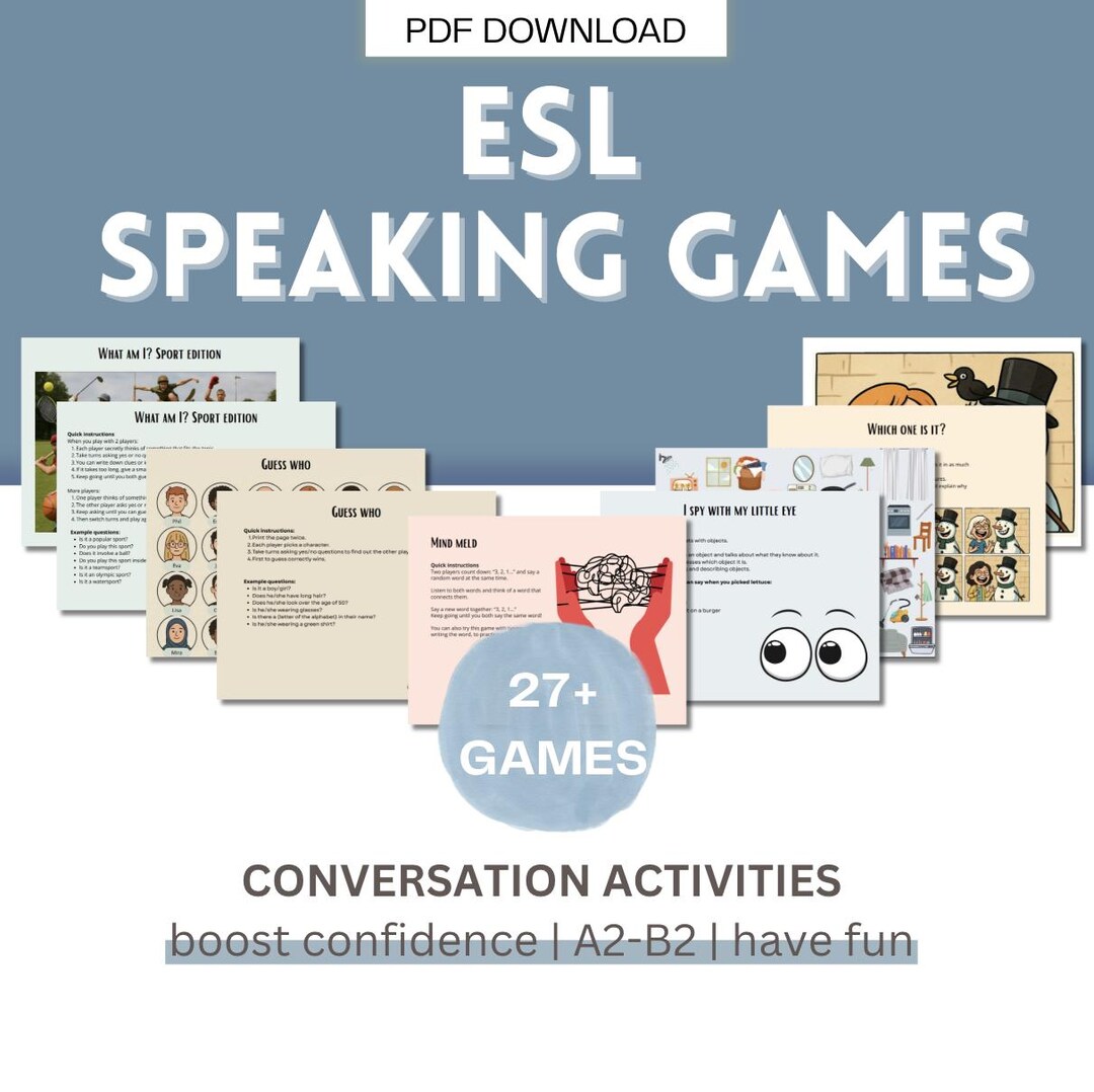 Boost Your Students’ Speaking Confidence – With Fun! ESL Games for ...