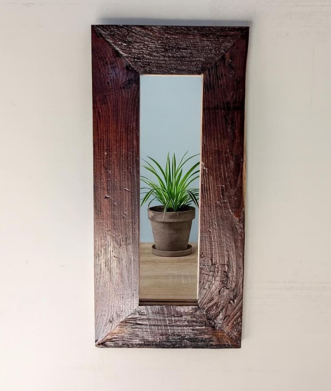 Rustic Reclaimed Wood Mirror – Handmade Boho Farmhouse Wall Decor - Etsy