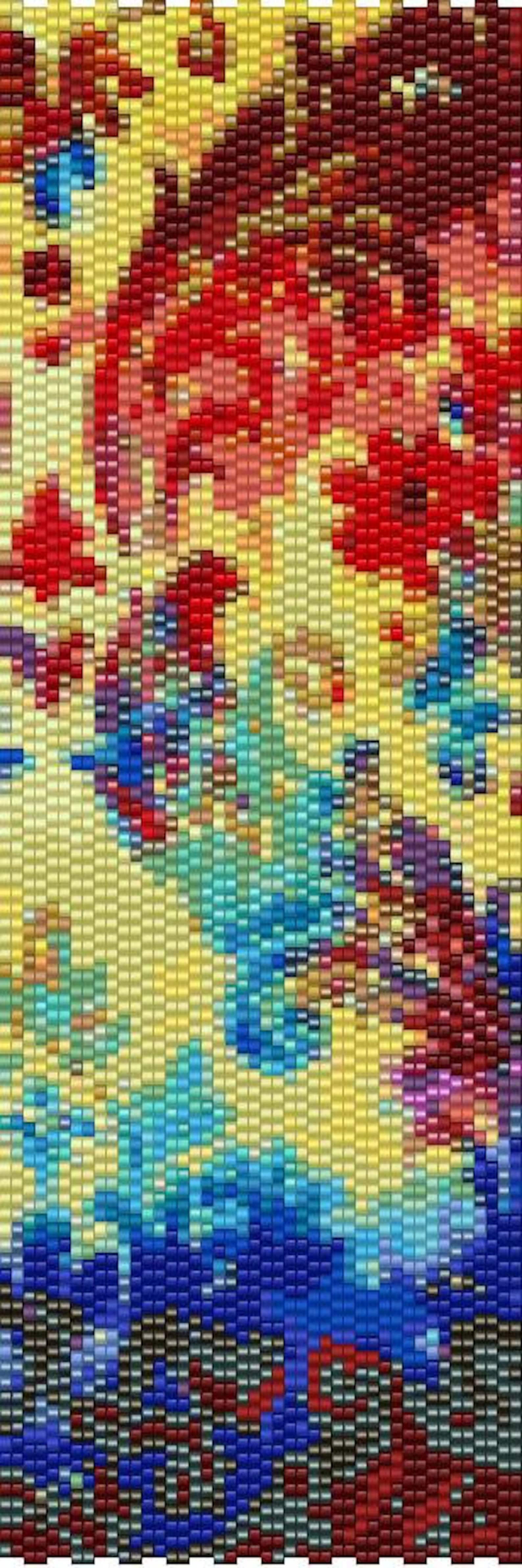 Tapestry Peyote Bracelet Beading Pattern for Advanced Beaders Pattern ...