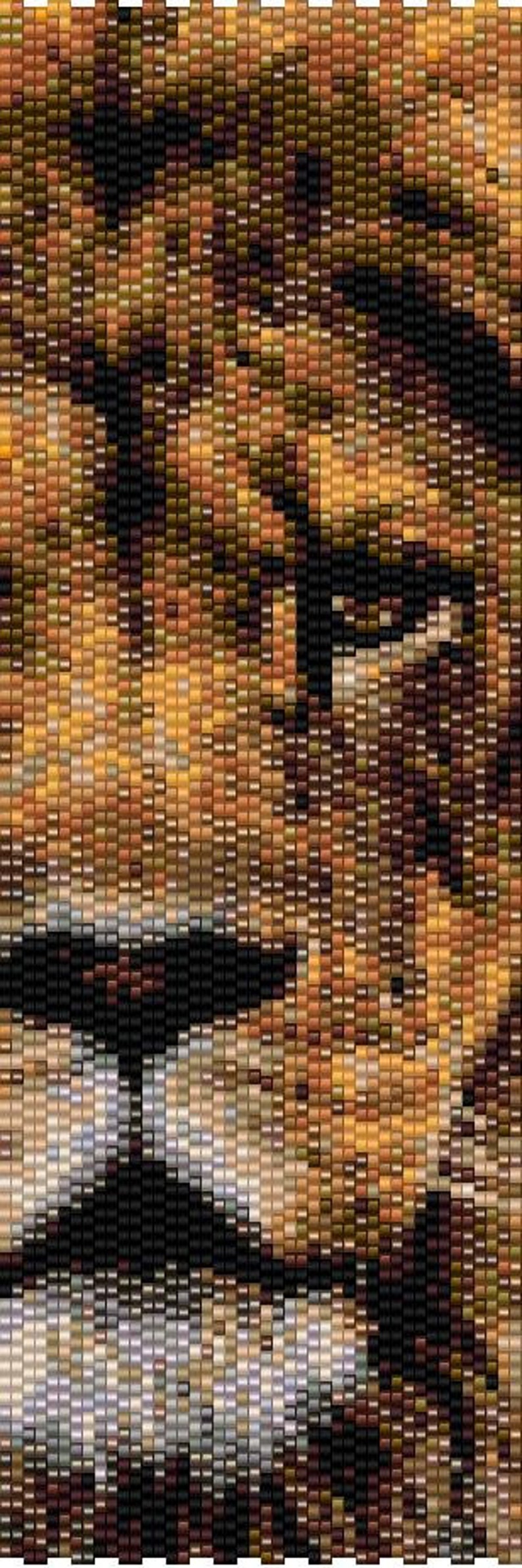 Leo Lion Peyote Bracelet Beading Pattern for Advanced Beaders Pattern ...