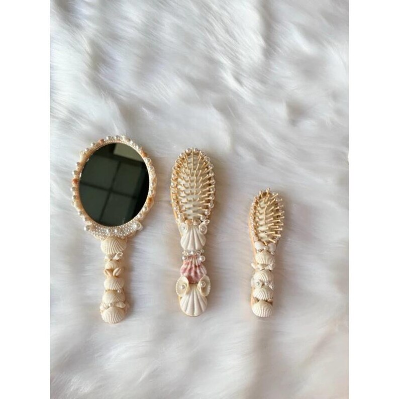 Seashell Hair Comb – Handmade Coastal Mermaid Comb With Pearls, Ocean ...