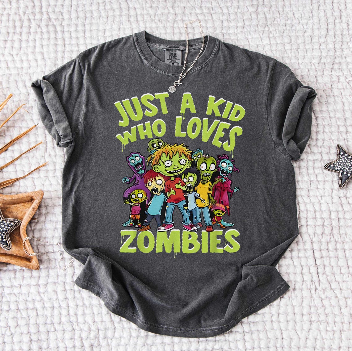 Just A Kid Who Loves Zombies Halloween Digital File for Sublimation ...
