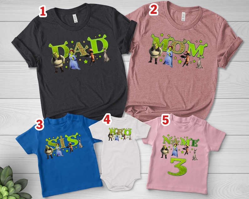 Shrek Birthday Shirt, Personalized Shrek Birthday Theme Shirt, Sherk ...