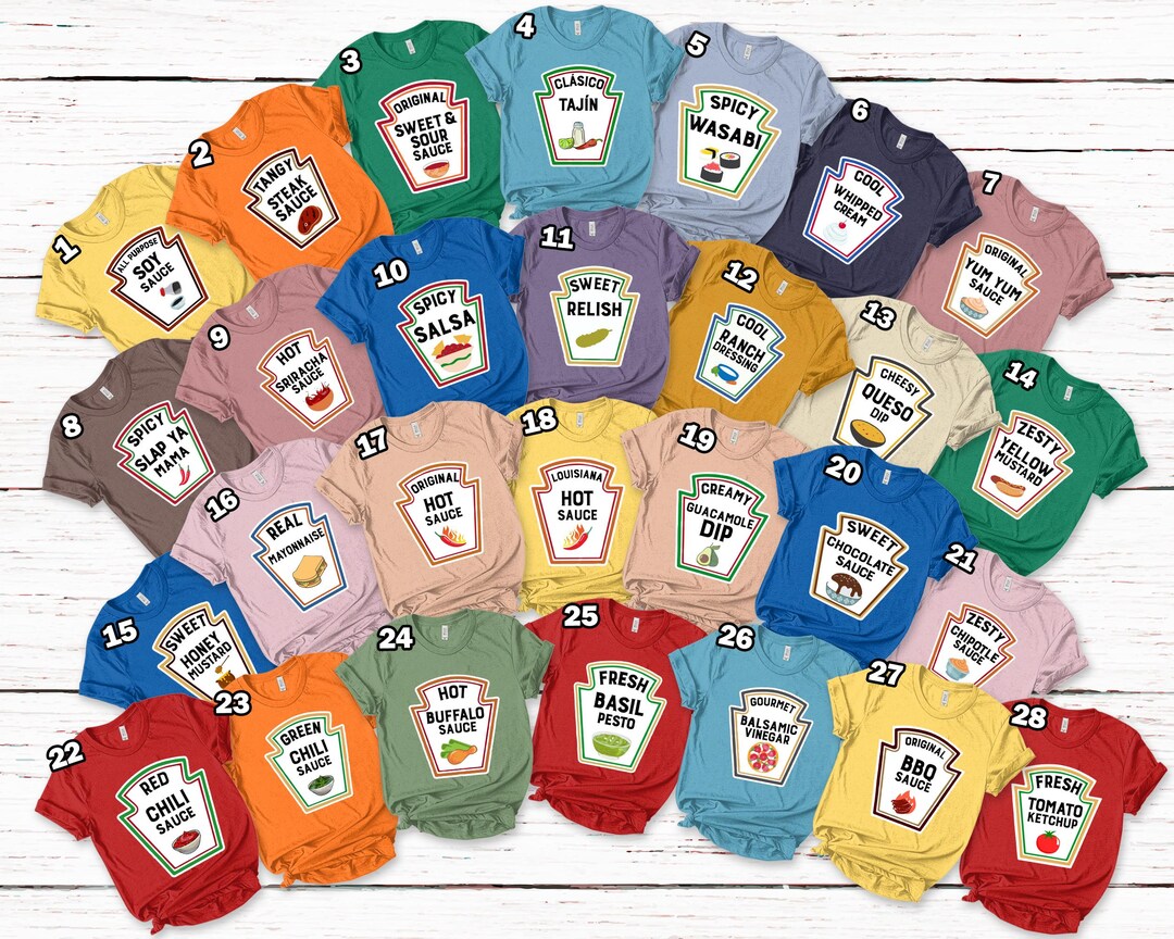 Condiment Groups Matching Shirts, Family Group Costume Shirts ...