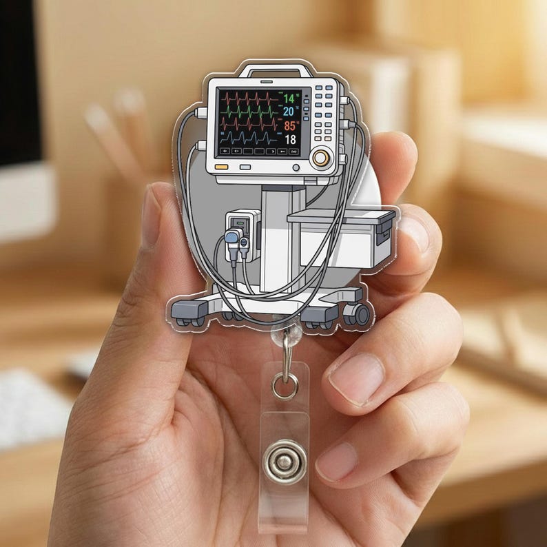 Patient Monitor Badge Reel, ICU Nurse ID Holder, Medical Heart Monitor ...
