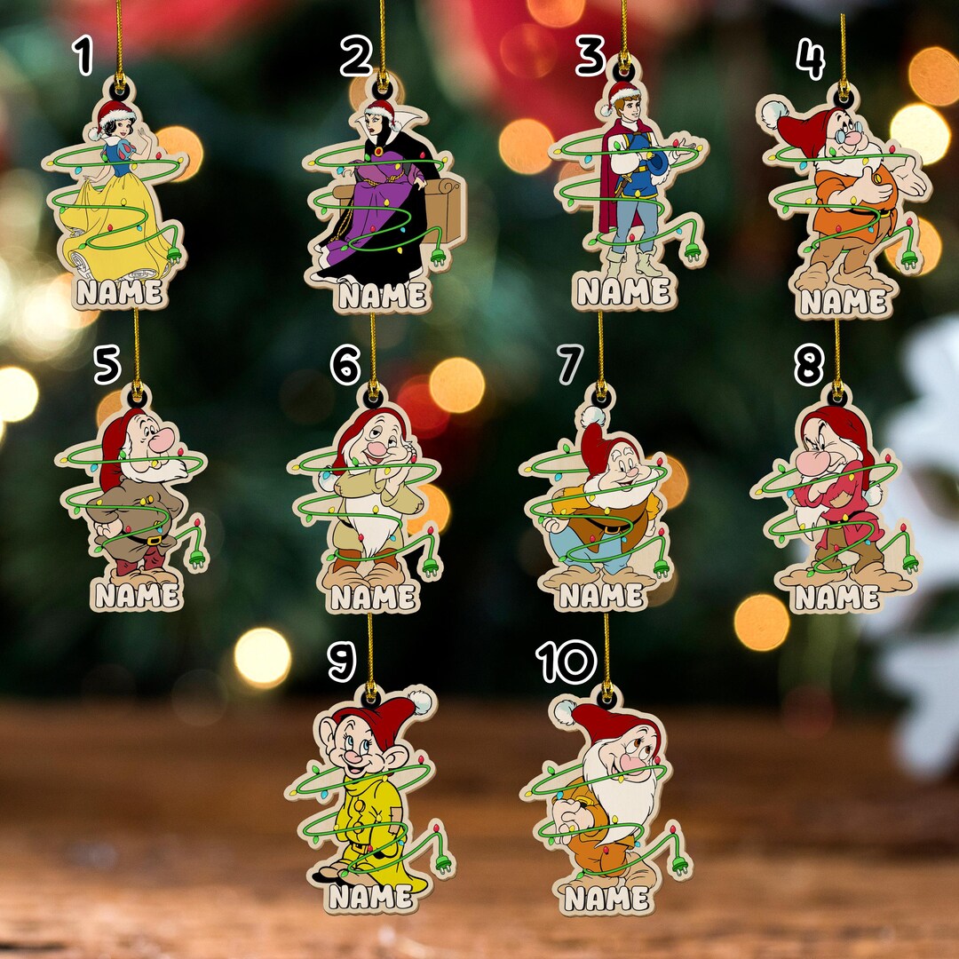 Personalized Seven Drawfs Characters Ornament, 7 Dwarfs, Disney Snow ...