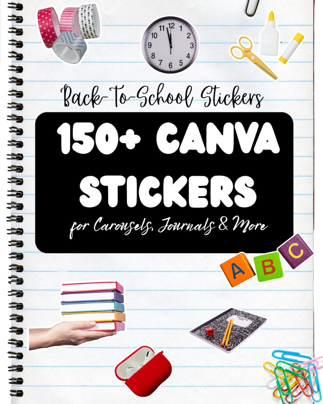 Back to School Digital Stickers: 150+ Planner & Journal Icons (canva ...