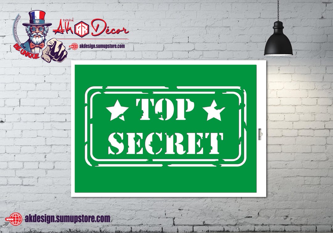Reusable PVC Adhesive Stencil / Top Secret / Stencil - Etsy